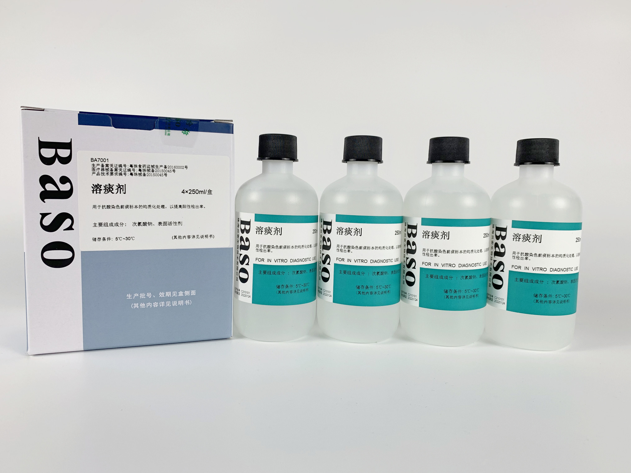 4×250mL 21×10mL Sputumlysis Solution IVDR Class A Certification
